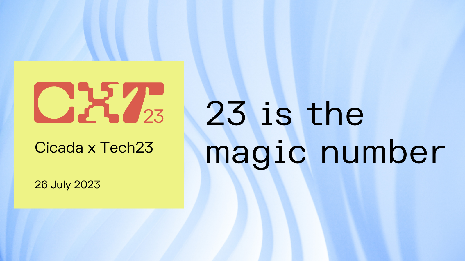 23 is our magic number